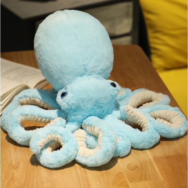Schattige lichtblauwe octopus pluche - knuffel • Mijn Knuffel