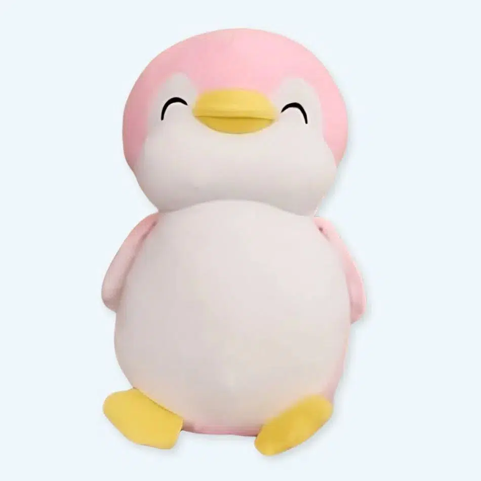 Roze lachende pinguïn pluche - knuffel • Mijn Knuffel