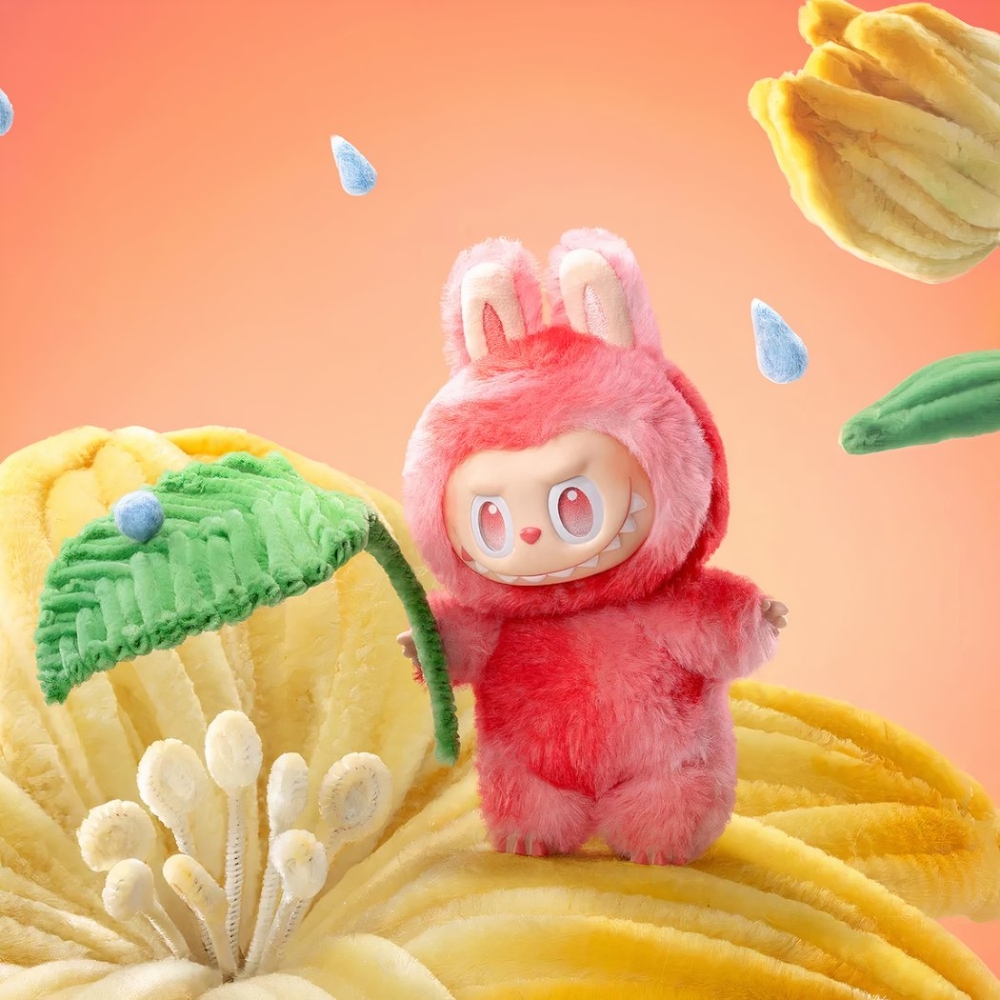 Sleutelhanger-knuffel in Labubu-stijl met popkleuren • Mijn Knuffel