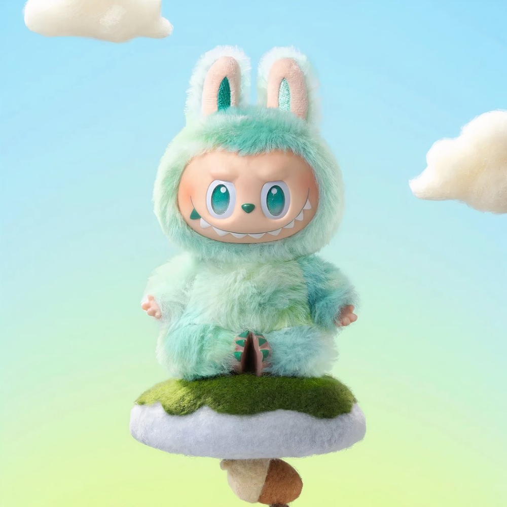 Sleutelhanger-knuffel in Labubu-stijl met popkleuren • Mijn Knuffel